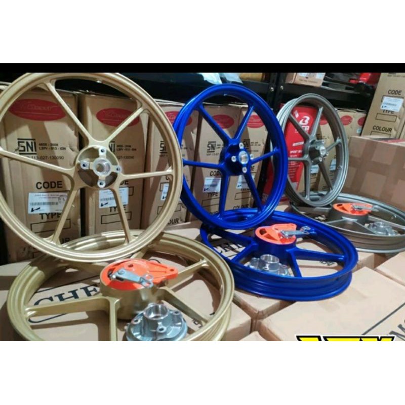 Jual Velg Racing BRT Chemco Jupiter Fizr Vega Gold -Blue - Silver ...