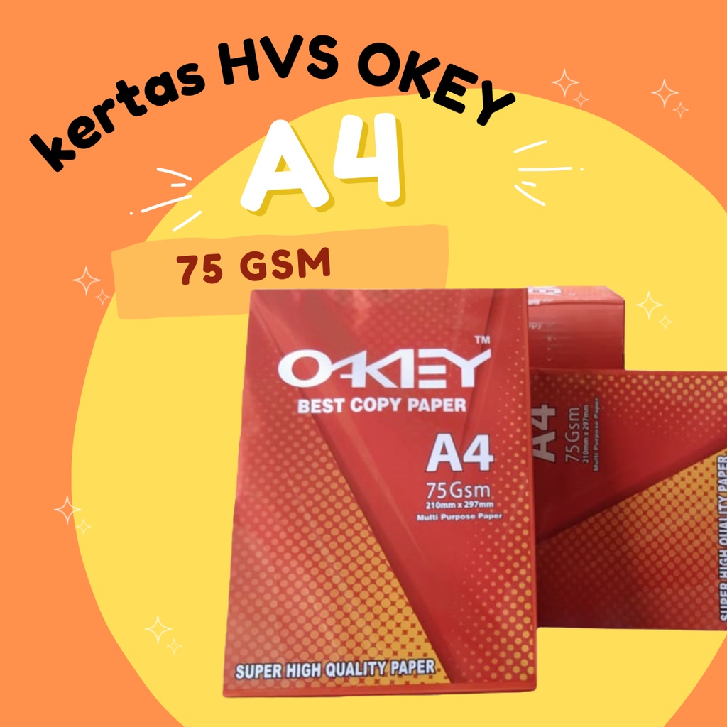 Jual KERTAS MURAH !! hvs A4 MERK OKEY 75GSM 1 RIM MURAH | Shopee Indonesia