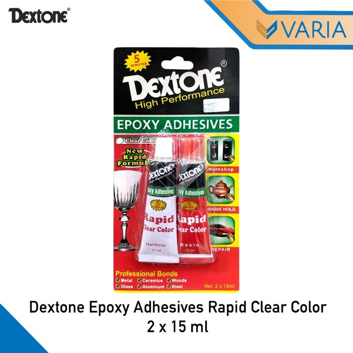 Jual Dextone Epoxy Adhesives Rapid Plastic Steel 5 Menit Kering Clear ...