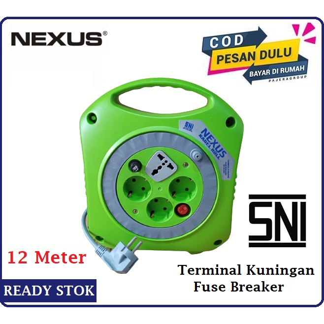 Jual KABEL Roll Gulung Nexus Panjang 12 Meter + Saklar + Fuse + Colokan ...