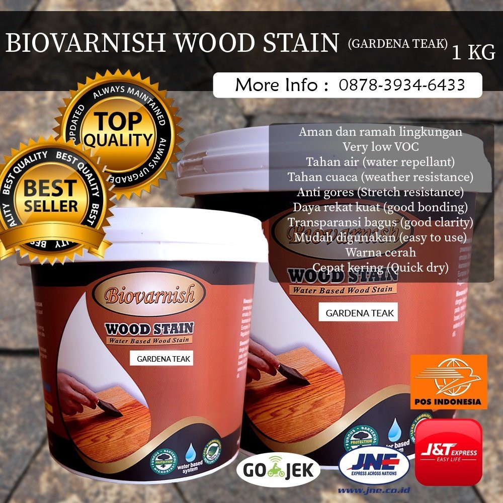 Jual Cat Kayu Anti Air dan Anti Panas Biovarnish Wood Stain Gardena ...