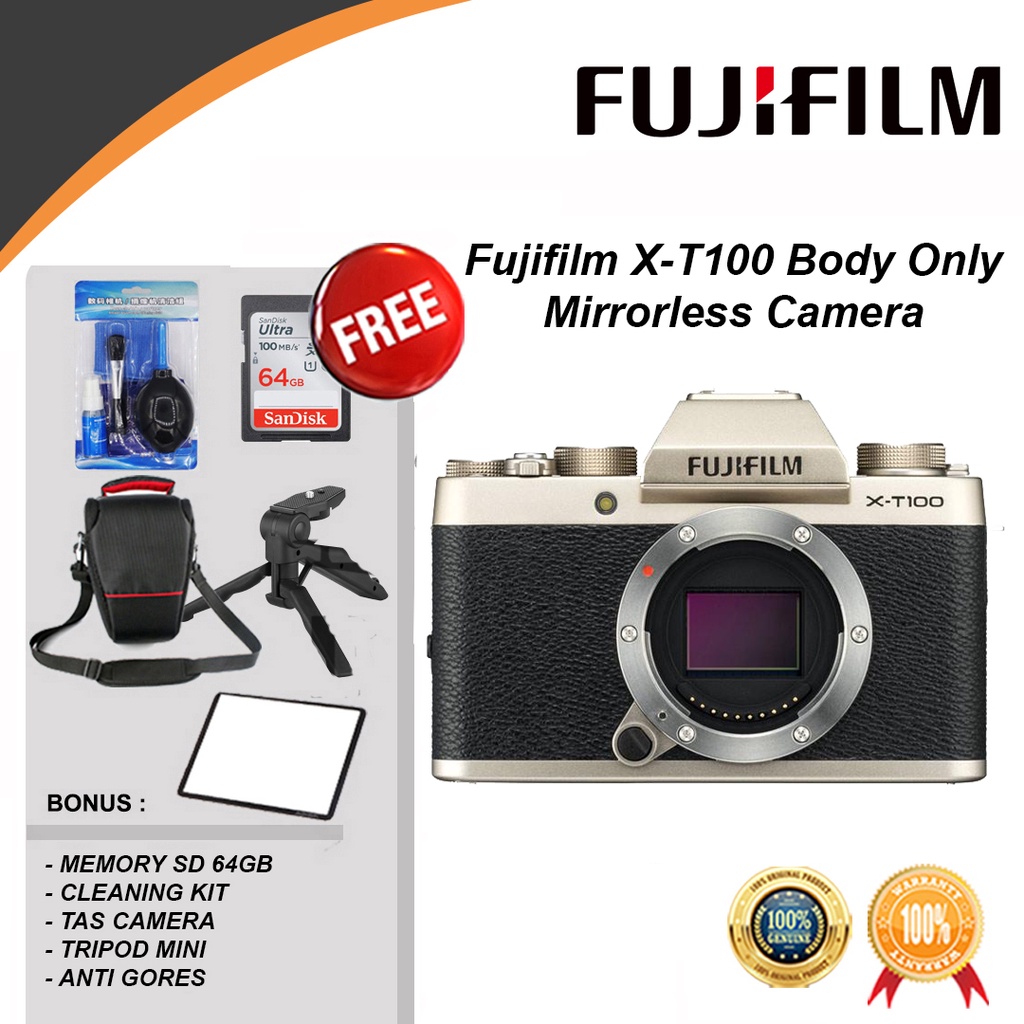 Jual Fujifilm X-T100 Body Only Mirrorless Camera Original XT100 - XT ...
