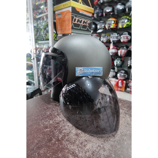 Jual Visor Bogo BG25 Smoke Flat Visor | Shopee Indonesia