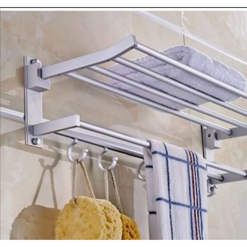 Jual RAK HANDUK KAMAR MANDI TEMPAT GANTUNGAN HANDUK ALUMINIUM | Shopee ...