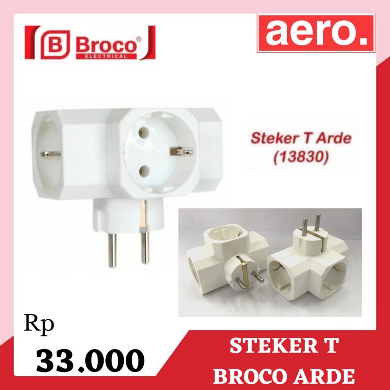 Jual STEKER T BROCO ARDE PERSEGI PUTIH 13830 CABANG 3 Over Steker Model ...