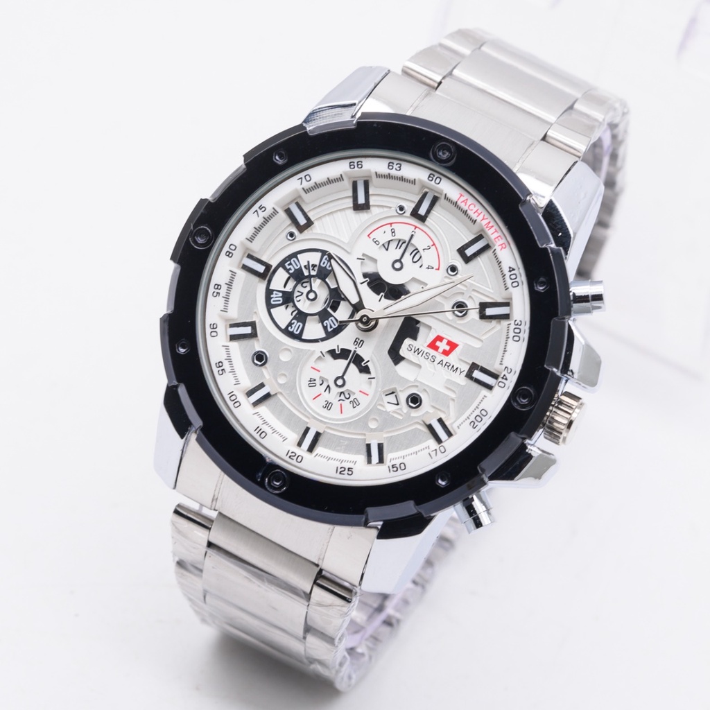 Jual Jam Tangan Pria S609A Tanggal Aktif Rantai Stainless Free Box & Batrai ( BISA COD ...