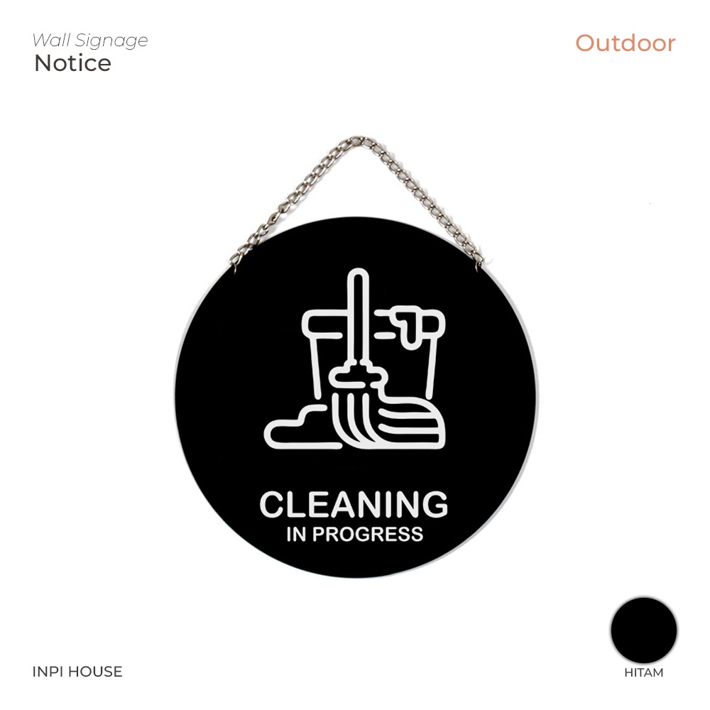 Jual Papan Tanda Cleaning in Progress - Akrilik Hitam Rantai 20 cm ...