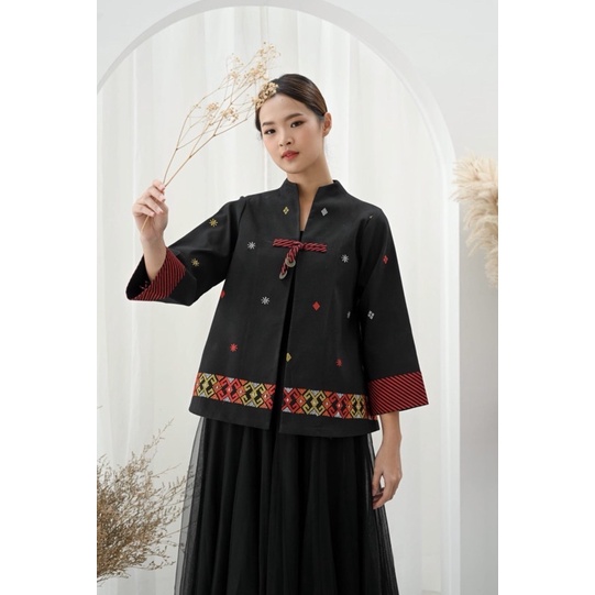 Jual Blazer tenun kerja wanita baju tenun jepara fashion wanita atasan ...