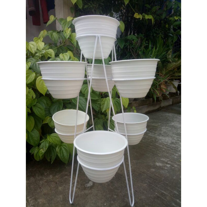 Jual Standing Pot besi 7 lubang, 2 UKURAN rak pot ,dudukan pot besi ...