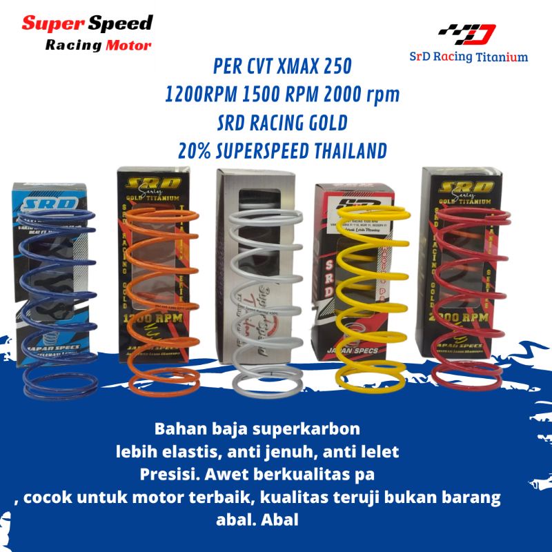 Jual PER CVT 1000 1500 RPM 2000 rpm PCX 150 VARIO NMAX VARIO 125 PCX ...