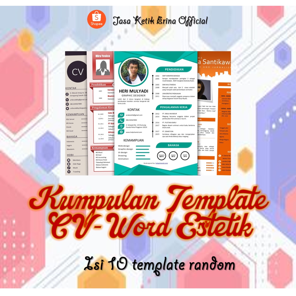 Jual Template CV (Curriculum Vitae) Kosong | Shopee Indonesia