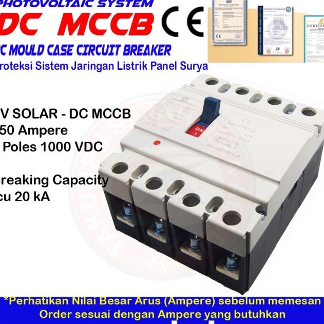 Jual DC MCCB 250A / 4P 1000VDC - Mould Case Circuit Breaker PV Panel ...