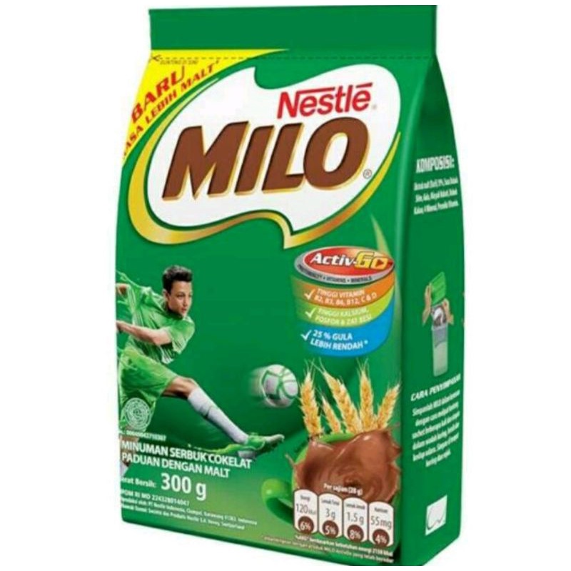 Jual NESTLE MILO 3 IN 1 POUCH MINUMAN BUBUK NETTO 300 GR | Shopee Indonesia