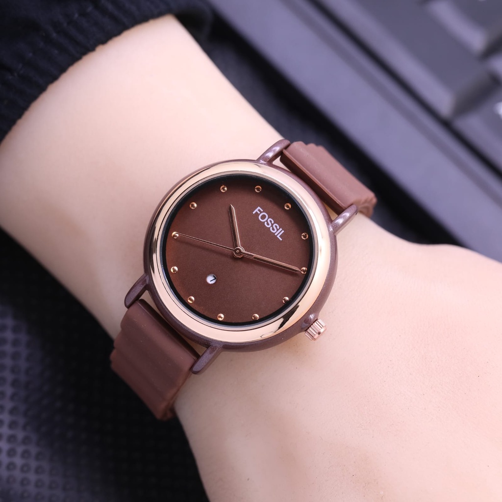 Jual Jam Tangan Wanita Fo55il Karet Rubber Mewah | Shopee Indonesia