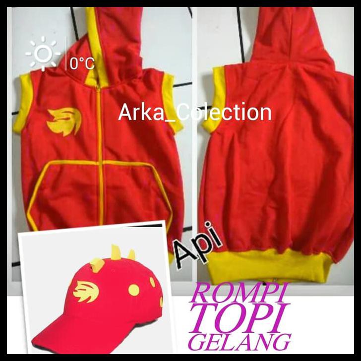 Jual TERUJI Paket Kostum Boboiboy Api (Baju+Celana+Topi+Gelang ...