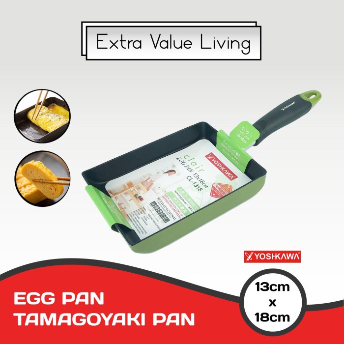Jual panci teflon YOSHIKAWA EGG PAN teflon kotak tamagoyaki EVL-CL-13 ...
