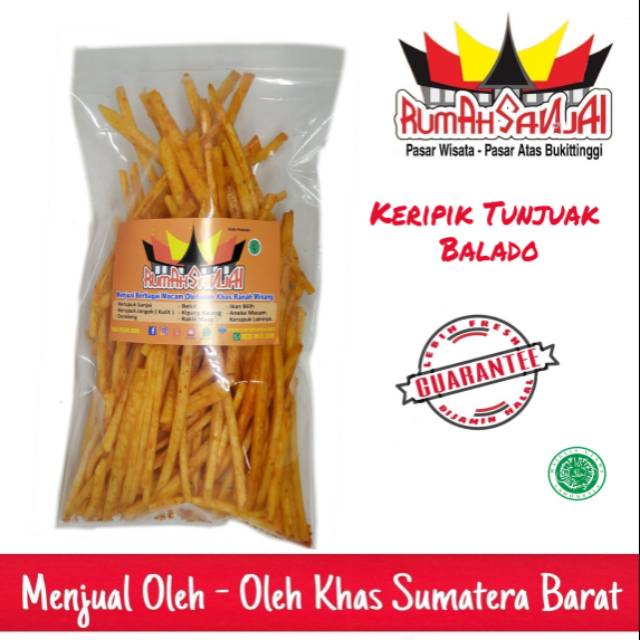 Jual KERIPIK TUNJUK BALADO 250 GR - KERUPUK LIDI BALADO | Shopee Indonesia