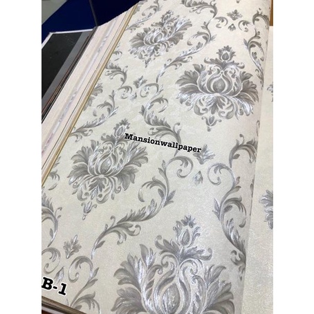 Jual Silver Klasik Mewah Putih Dinding Wallpaper Xigria | Shopee Indonesia