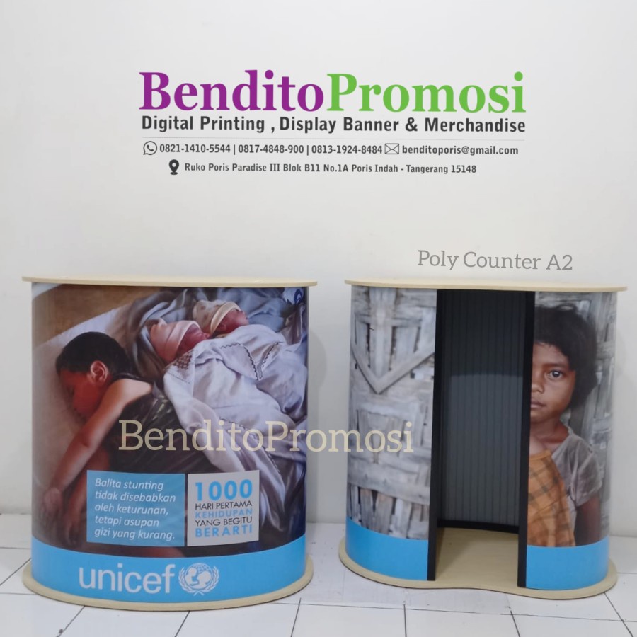 Jual Booth Portable Pop Up Counter Table, Poly Counter, Easy Counter ...