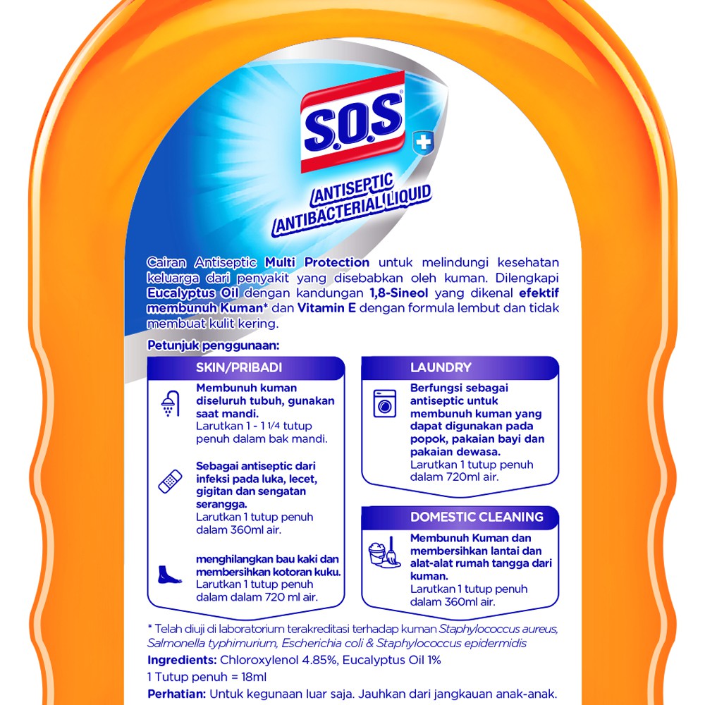 Jual SOS Antiseptic Liquid 250 ml - Cairan Antiseptik [Exp : 11.2026 ...