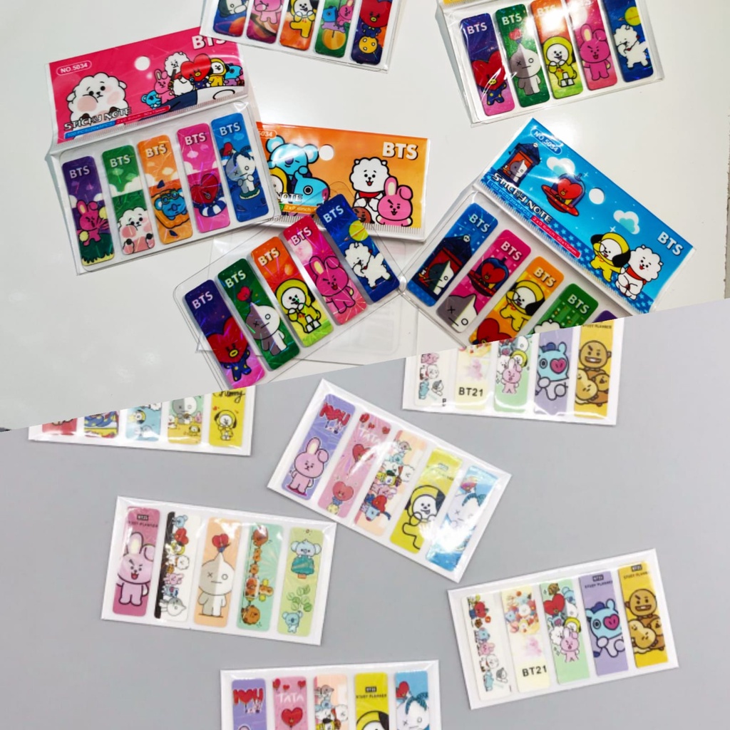 Jual Pembatas Buku BT21 BTS EMOJI Plastik HOLOGRAM Book Marker Stick ...