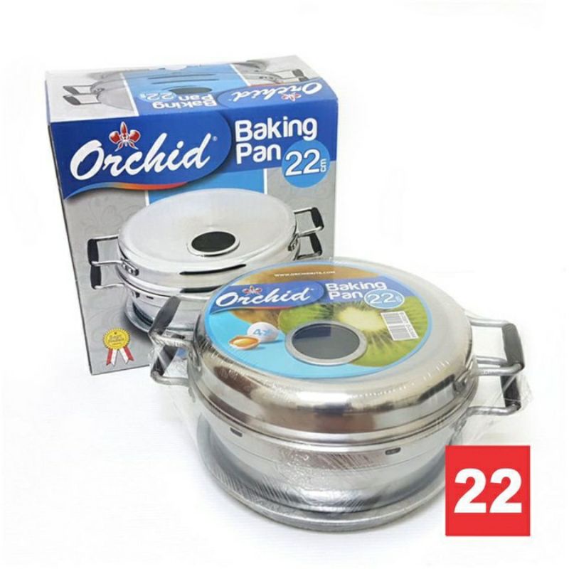Jual BAKING PAN ORCHID 22 CM NEW ALAT PANGGANGAN KUE 4 TELUR ORIGINAL ...