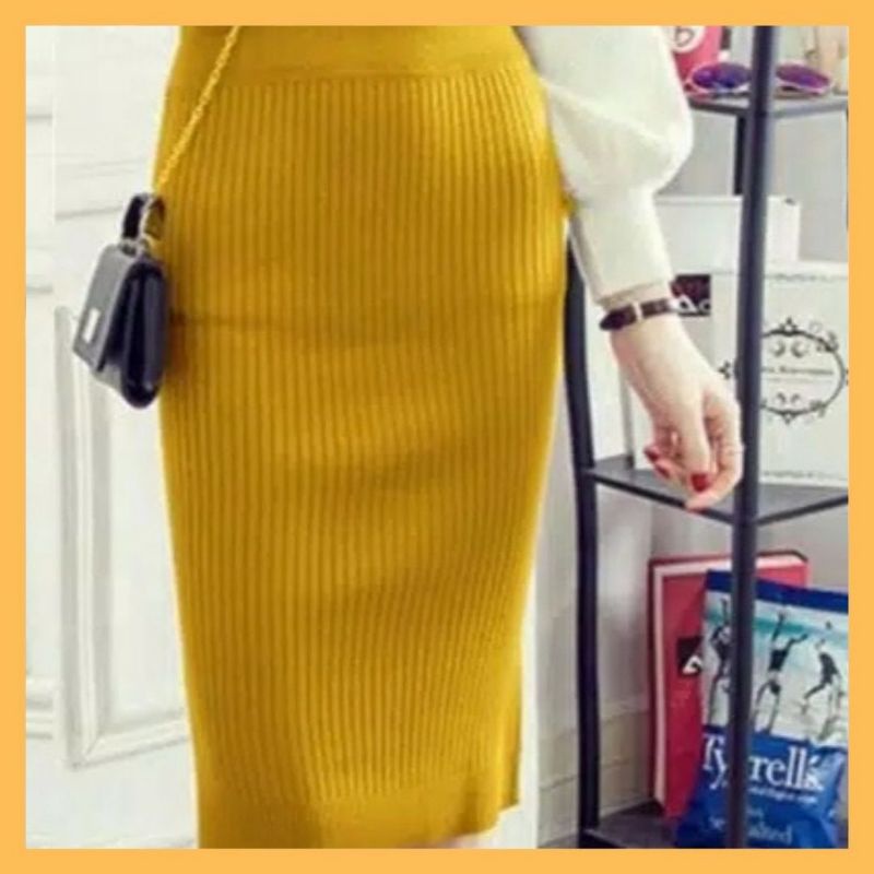 Jual rajut premium, rok span rajut, rok span rajut, rok knit rajut ...