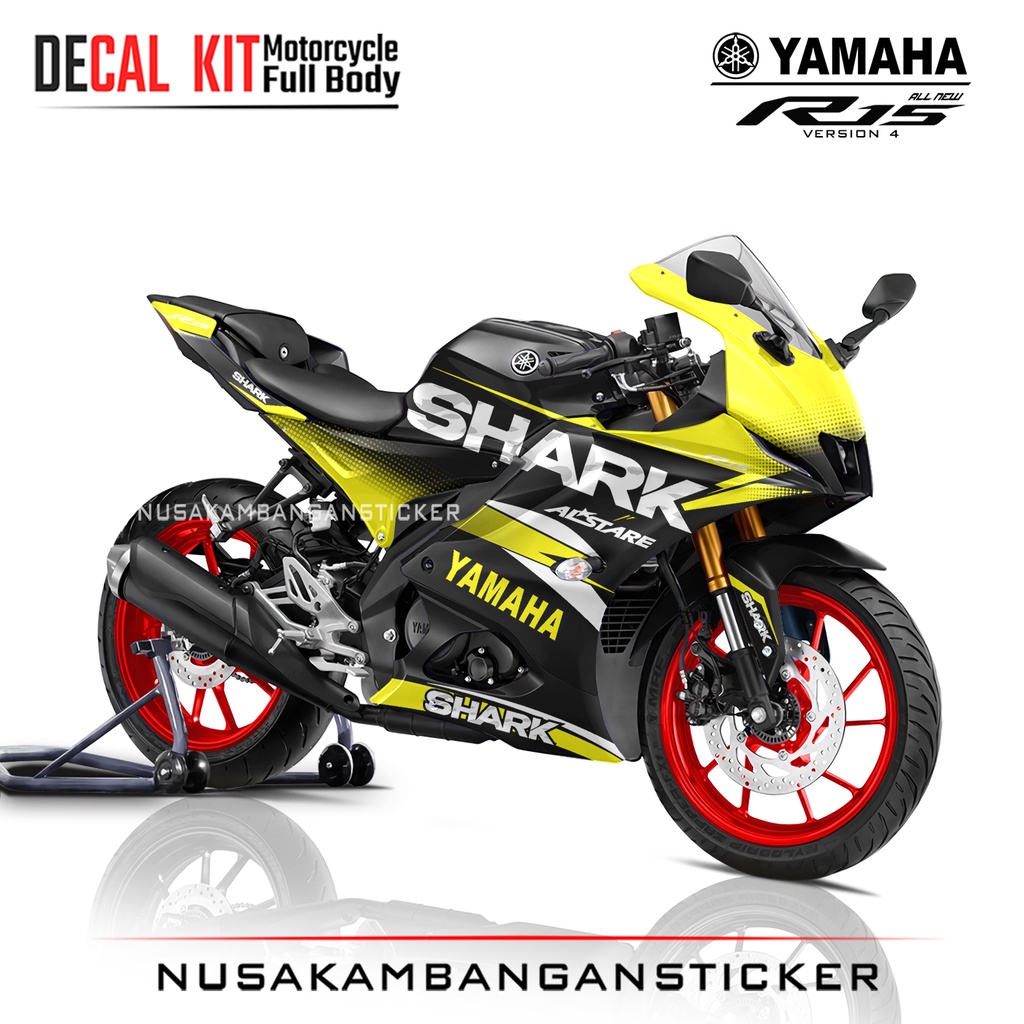 Jual Decal Sticker Yamaha All New R15 V4 Livery Sharks Yelow Stiker ...