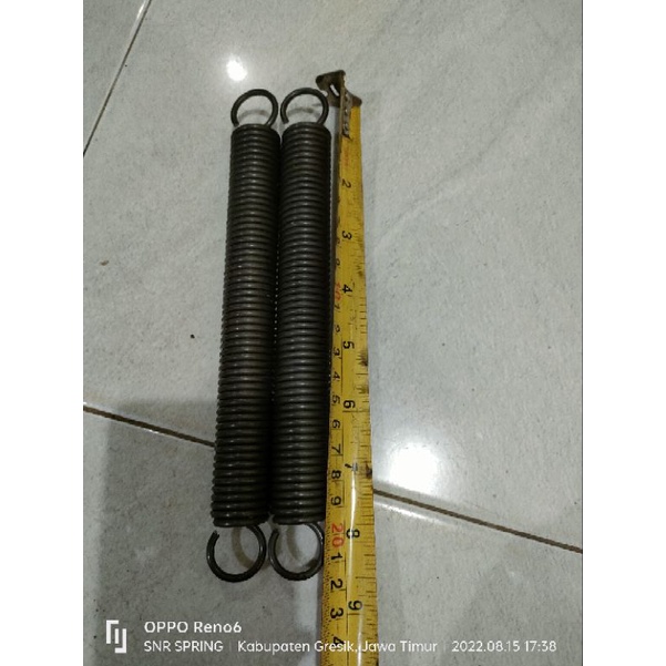 Jual spring tarik baja 3 mm x od 23 mm x panjang total 215 mm harga 1 ...