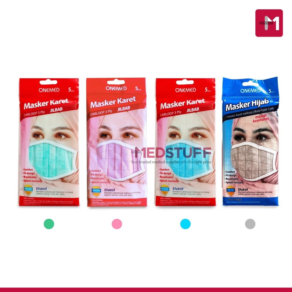 Jual Masker Hijab Onemed isi 5pcs Masker Onemed Jilbab isi 5s | Shopee ...
