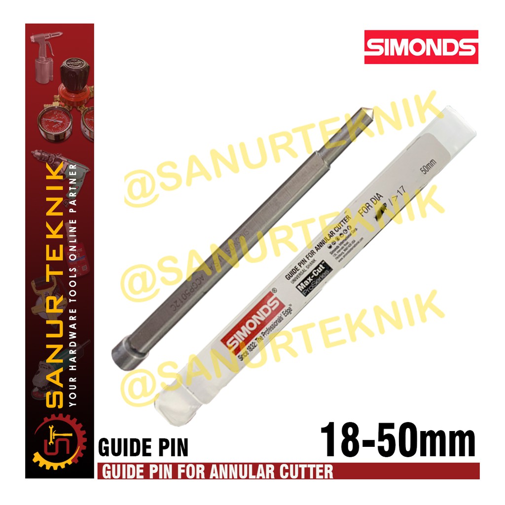 Jual Guide pin SIMONDS / Pin mata jet broach / Pin Annular cutter 18 ...
