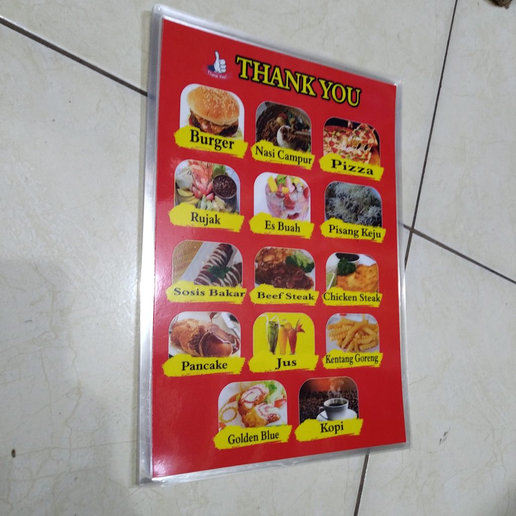 Jual CETAK MENU MAKANAN/MINUMAN BAHAN A4 + LAMINATING (FREE DESAIN ...