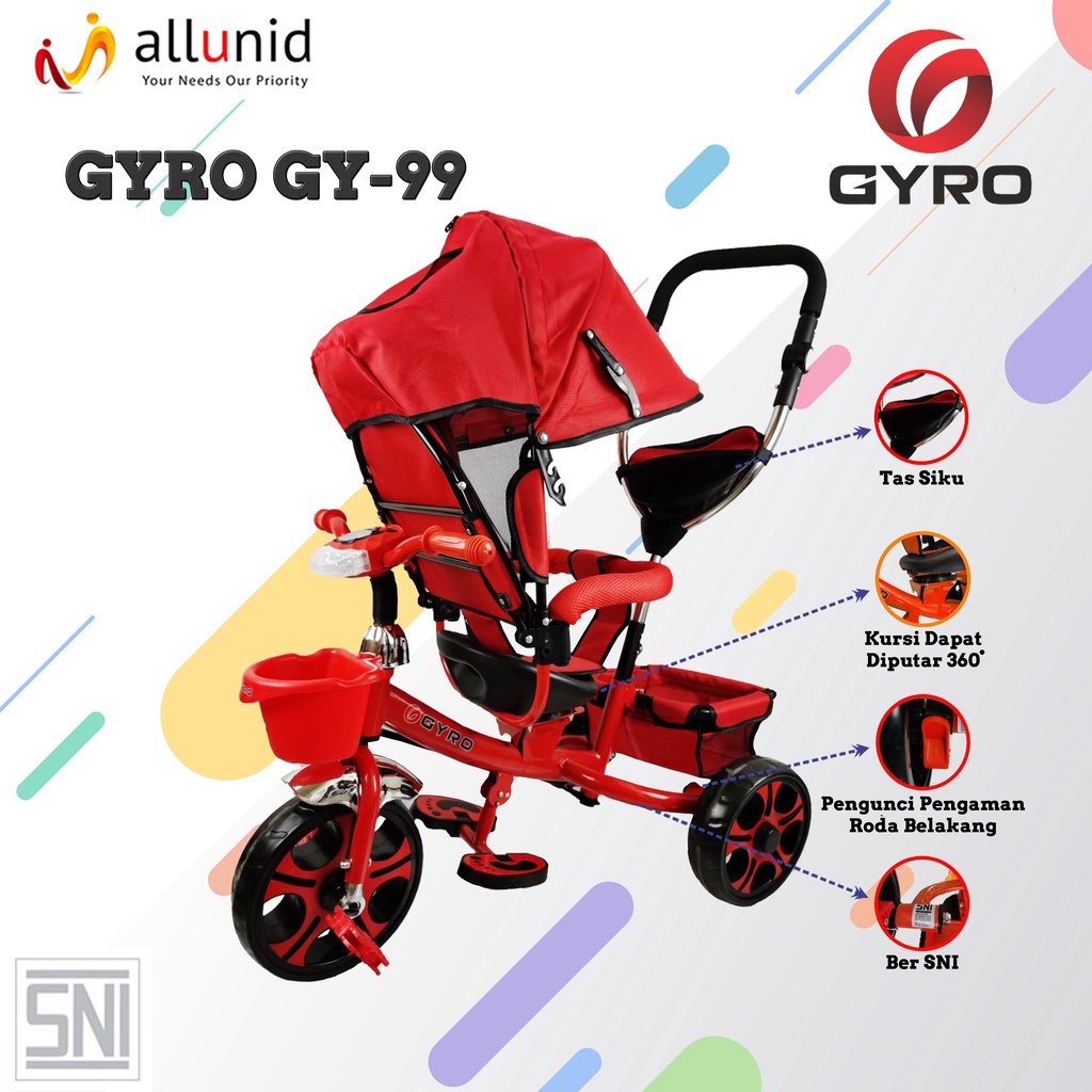 Jual SEPEDA STROLER ANAK GYRO GY-99 Merah - SNI | Shopee Indonesia