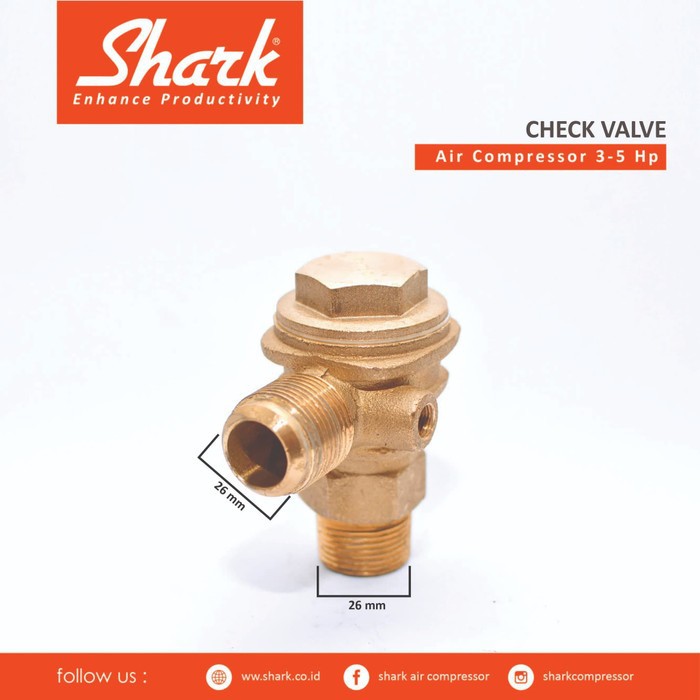 Jual Check Valve Tangki Compressor Shark 3 HP / 5 HP Original | Shopee ...