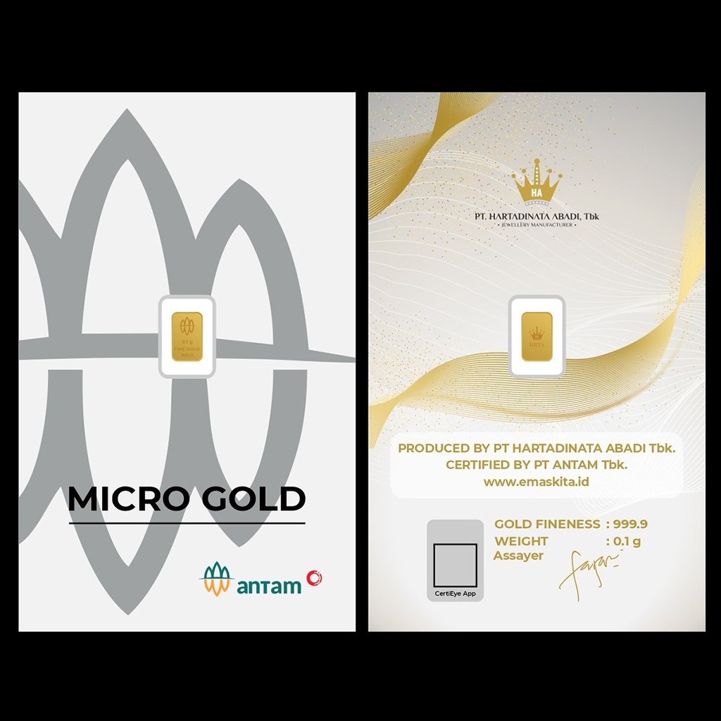 Jual EMAS ANTAM HARTADINATA MICRO GOLD 0,1 GR 0,25 GR | Shopee Indonesia