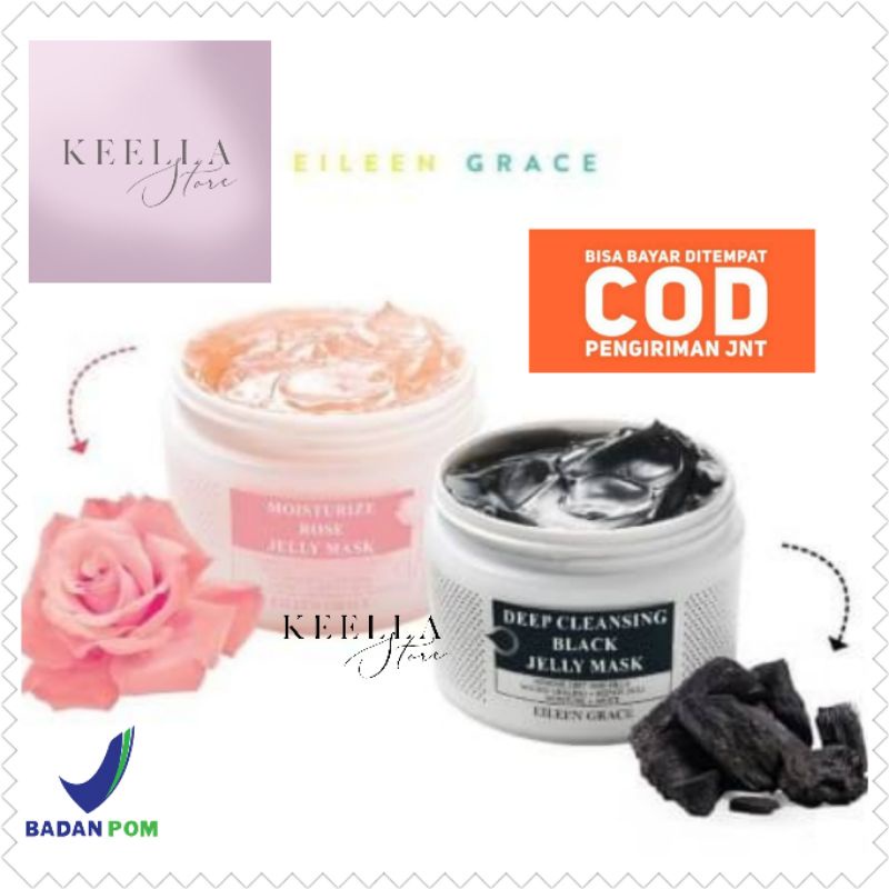 Jual Eileen Grace rose jelly black jelly masker wajah muka full jar ...