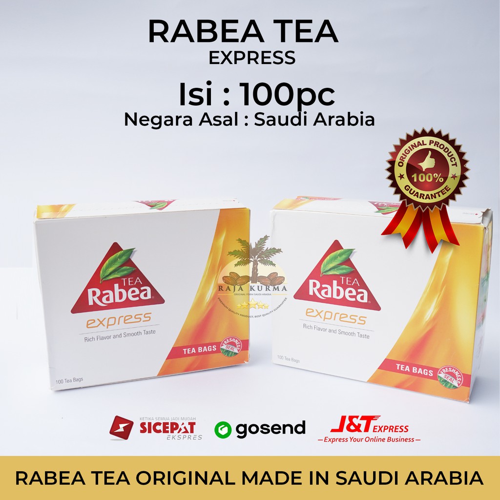 Jual Teh Rabea Tea Express 100 Tea Bags / Teh Merah Rabea Dijamin ASLI ...