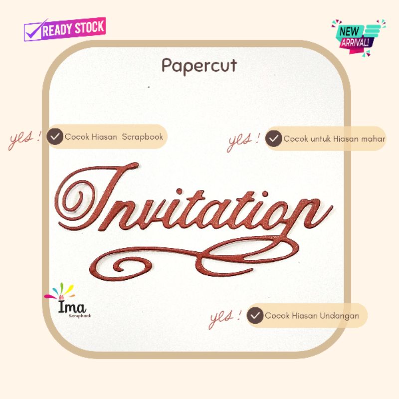 Jual Papercut Bentuk Tulisan Invitation #188A Papercraft Kerajinan ...