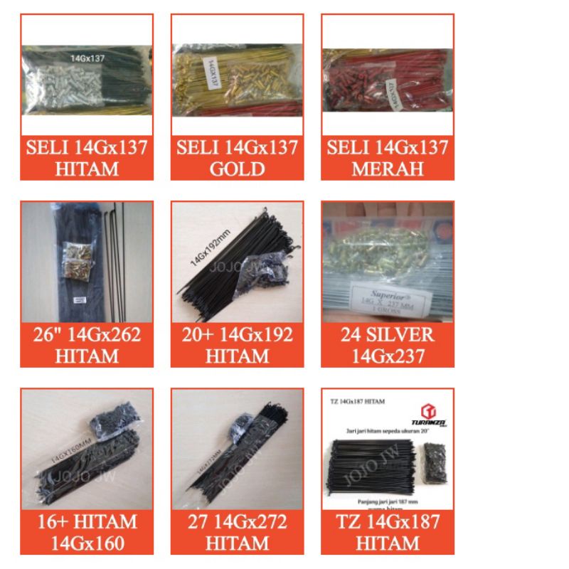 Jual 1 pcs jari ruji spoke sepeda PACIFIC TURANZA MAYA 12 16 20 26 27,5 ...