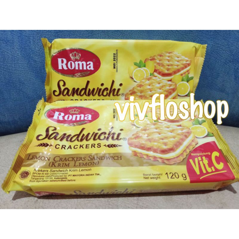 Jual Roma Sandwich Krim Lemon/ Lemon Crackers Sandwichi (114 gram ...
