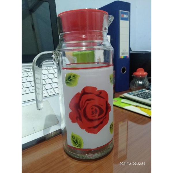 Jual Pitcher kaca cantik / Teko Kaca IRP-1000C/DR motif bunga | Shopee ...