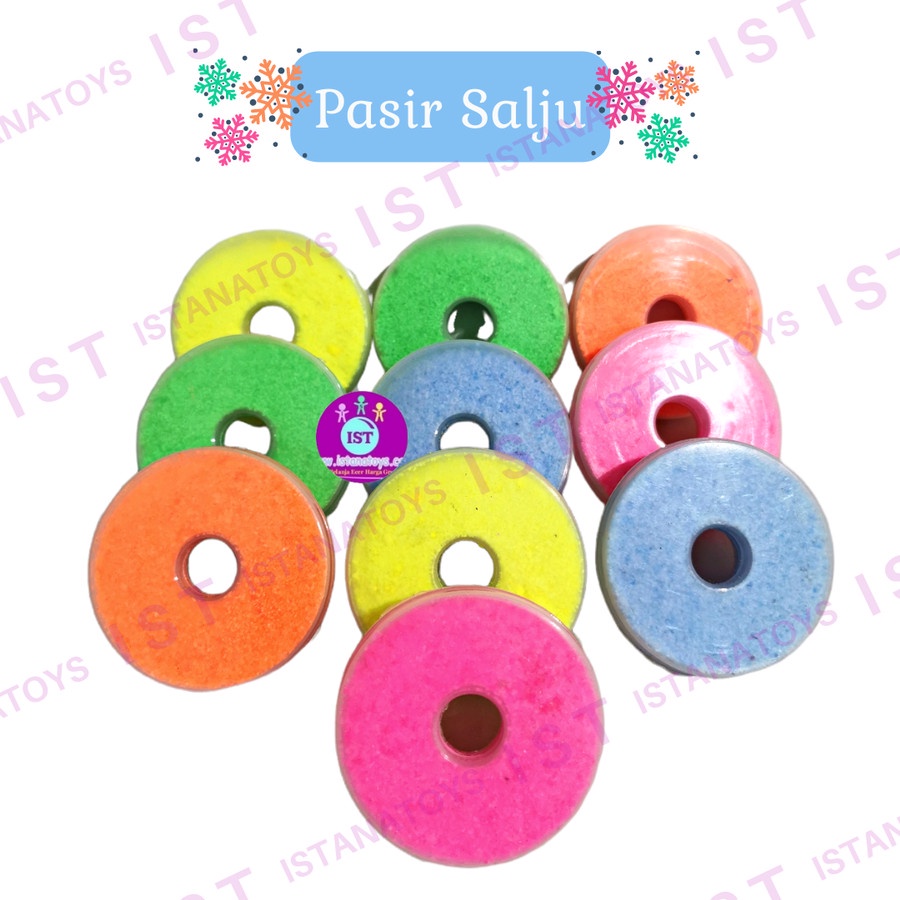 Jual COM Mainan Pasir Salju Warna Bentuk Donut Isi 10 Pcs - Mainan ...