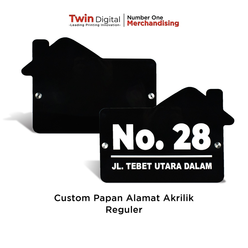 Jual Twindigital Papan Alamat Nomor Rumah Akrilik Custom Bentuk Rumah ...