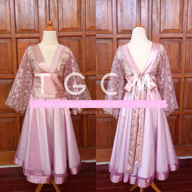 Jual Baju Tamborin Kimono Brokat dan Rok Tutu | Shopee Indonesia