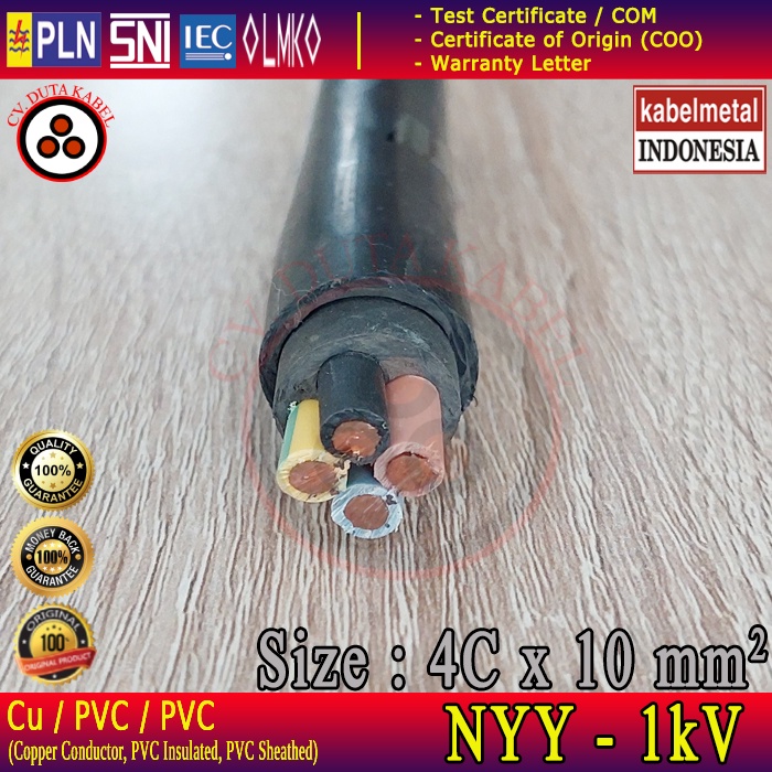 Jual Kabel NYY 4x10 mm2 METAL /4 x 10 mm2/4x10mm2/4x10 mm/4x10mm | Shopee Indonesia