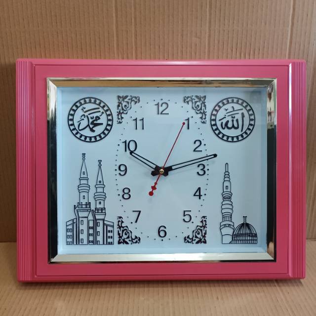 Jual Jam Dinding Besar kaligrafi Arab muslim islami ukuran jumbo 47cm ...