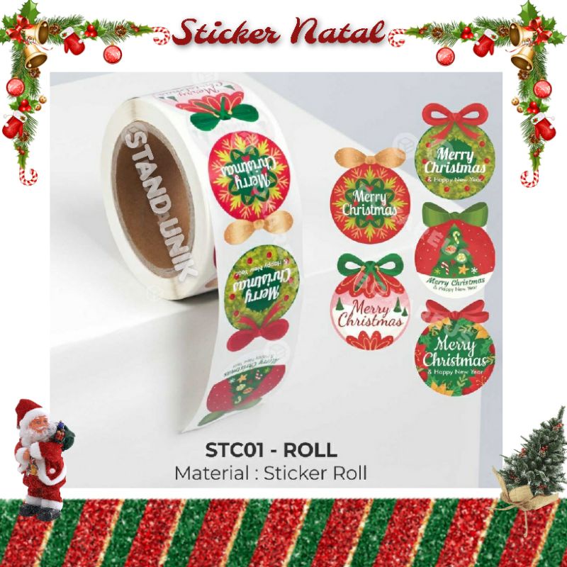 Jual Sticker Christmas Stiker Natal Kertas Tempel Hiasan Packaging ...