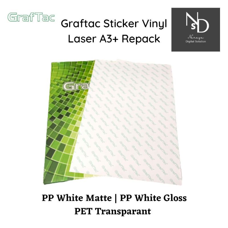 Jual Sticker Graftac Vinyl Laser stiker Digital A3+ - Repack 25 lembar ...