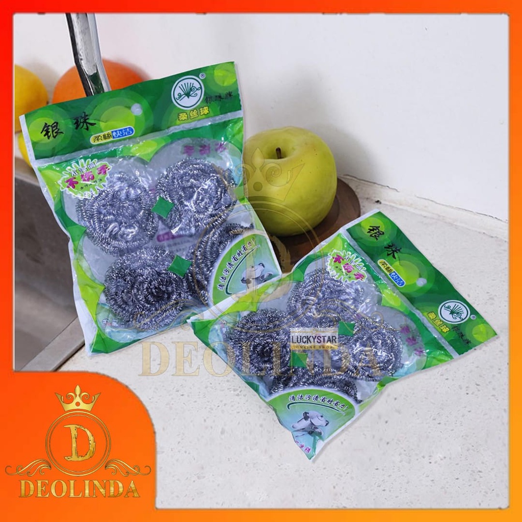 Jual Sabut Besi 1 pcs isi 4 / Spon Besi Cuci Piring / Panci / Kuali ...