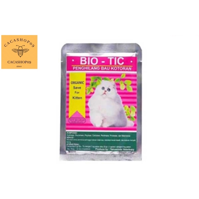 Jual BIOTIC BIO TIC CAT PENGHILANG BAU KOTORAN 30gram KUCING AMAN ...